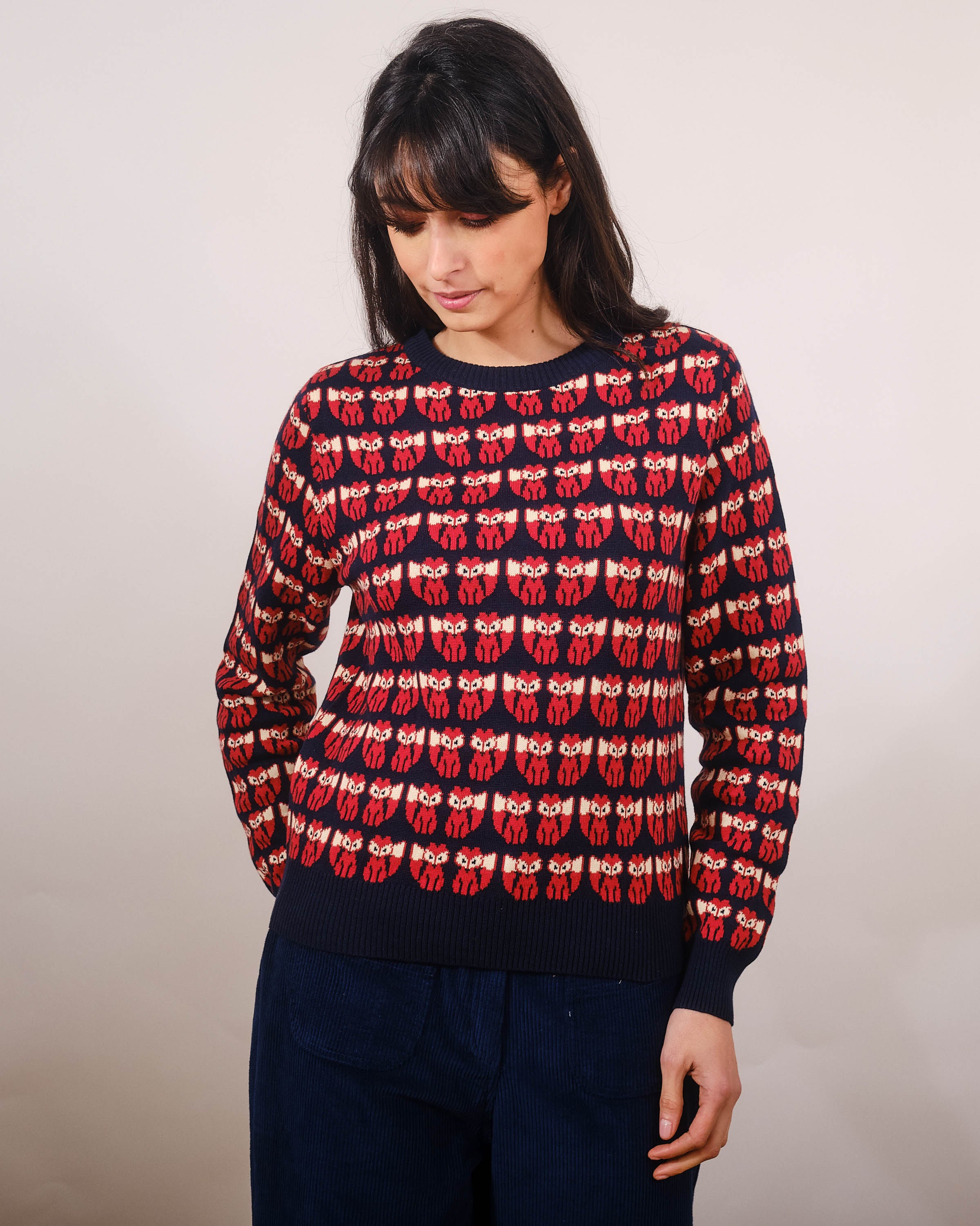 Basic Fox Sweater in Navy – Pretty Vacant